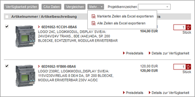 Produktkatalog - alles auf einen Blick