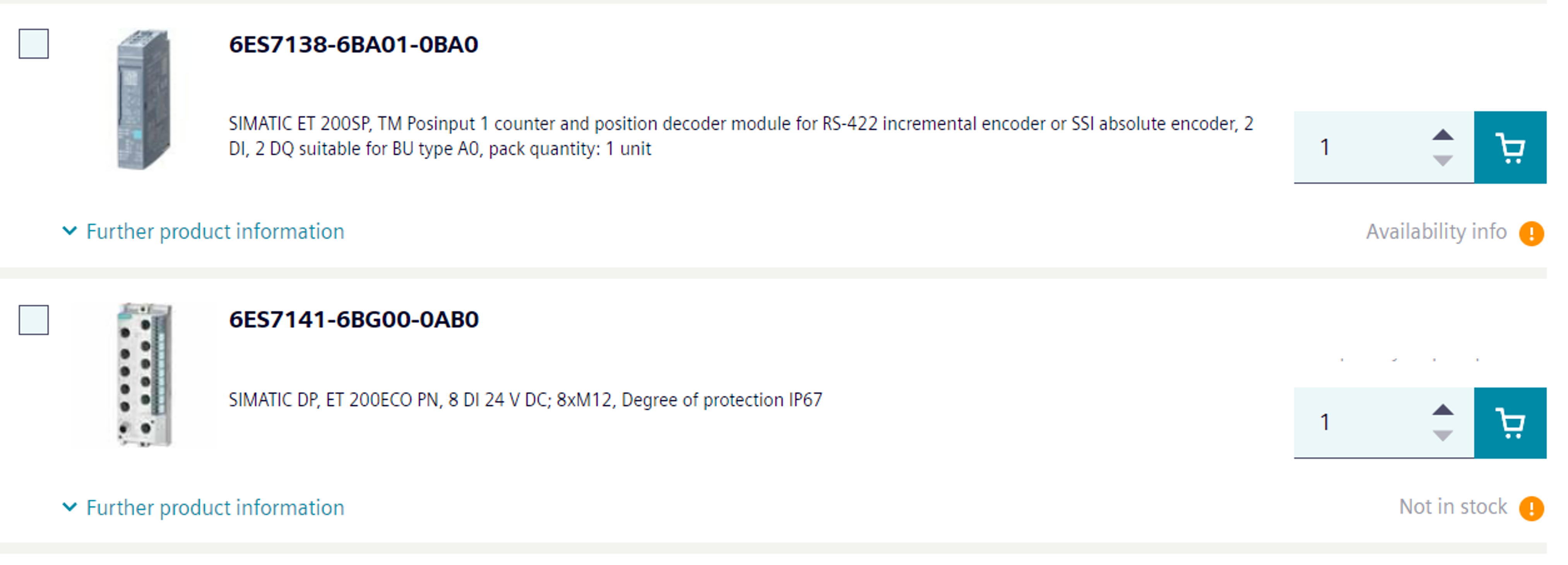 Adding products to the cart